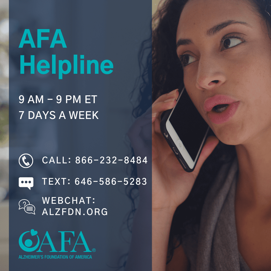 Alzheimer's help 7 days a week | AFA Helpline